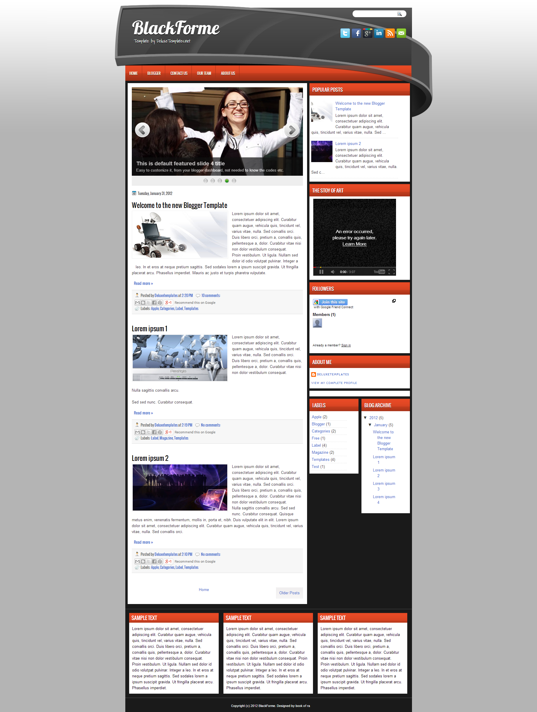 Black Forme Blogger Template