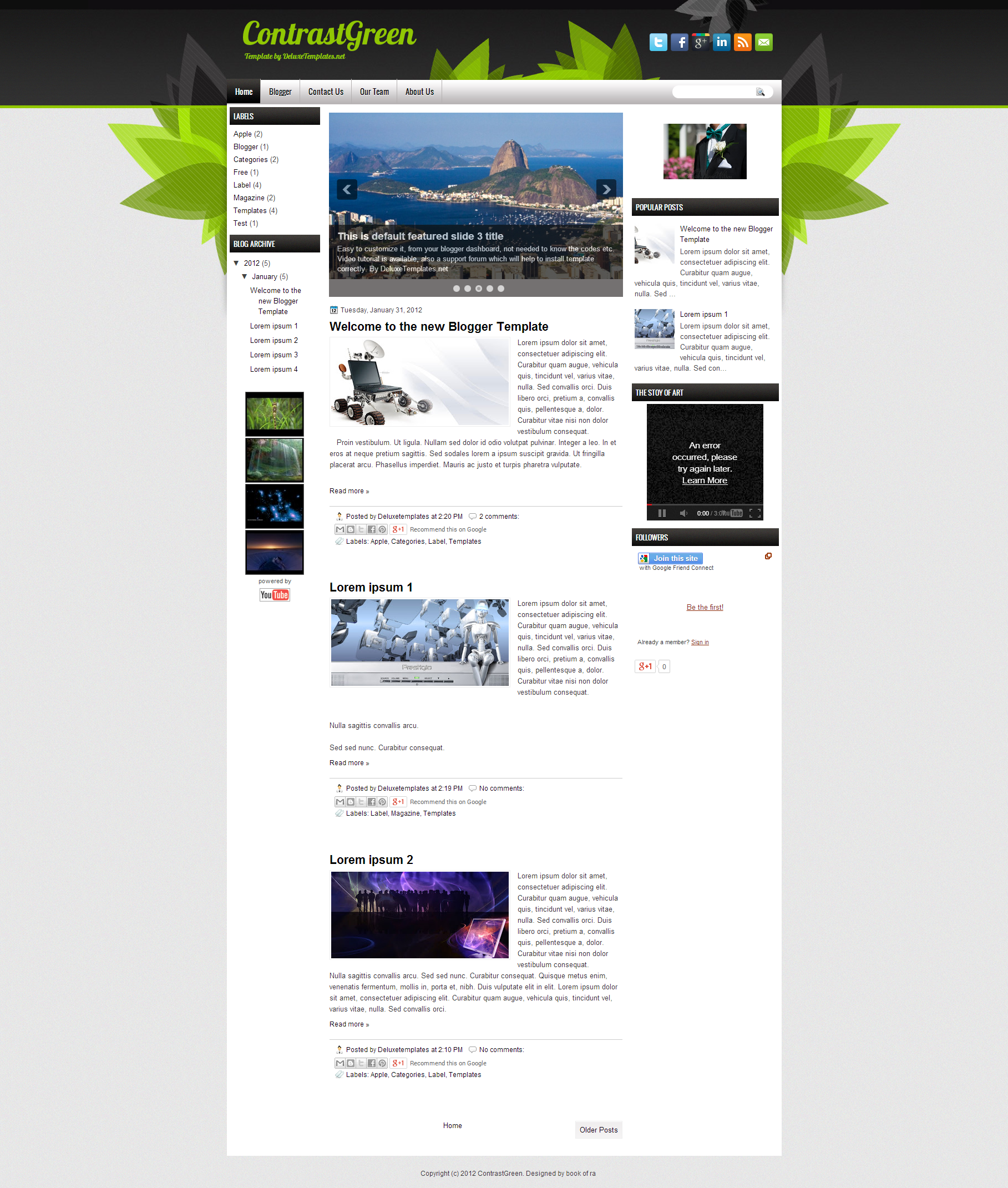 ContrastGreen Blogger Template