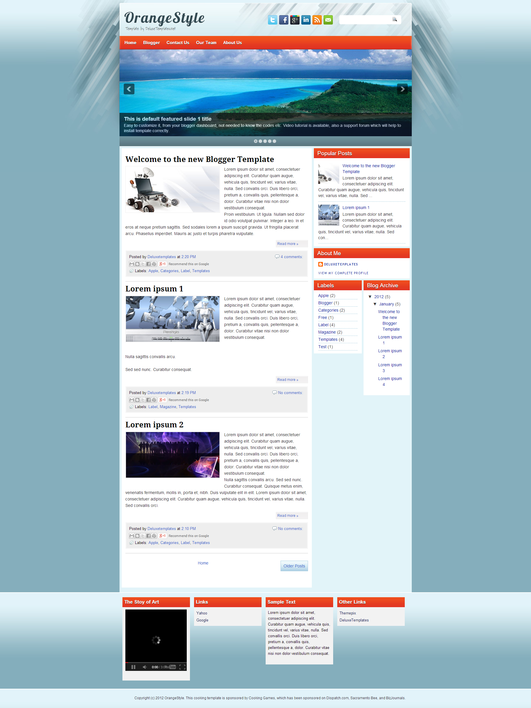 OrangeStyle Blogger Template